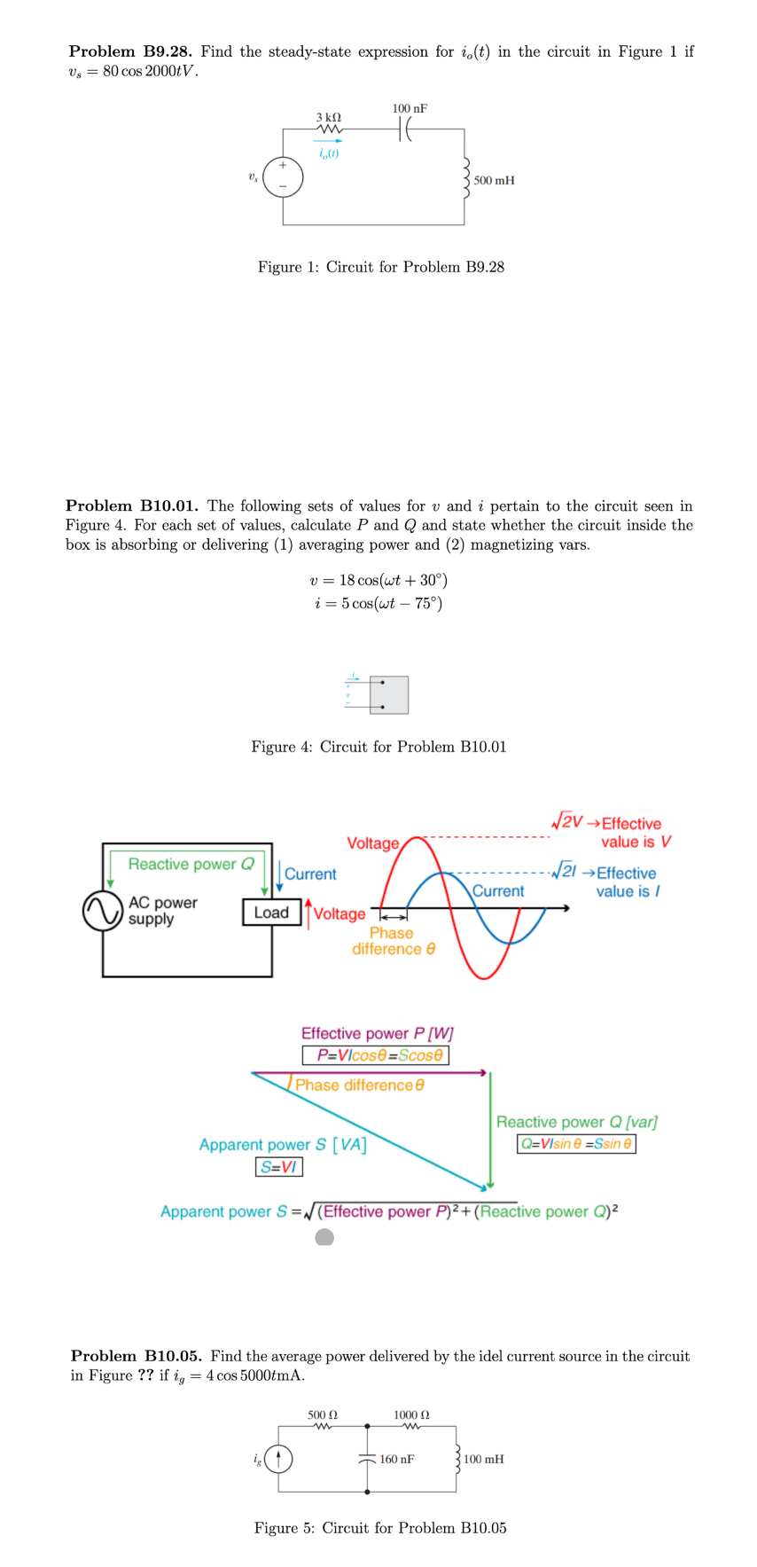 Solved Problem B9.28. ﻿Find the steady-state expression for | Chegg.com