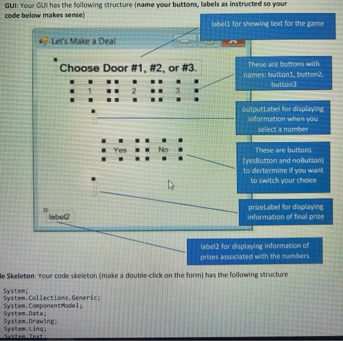 GUI: Your GUI has the following structure (name your | Chegg.com