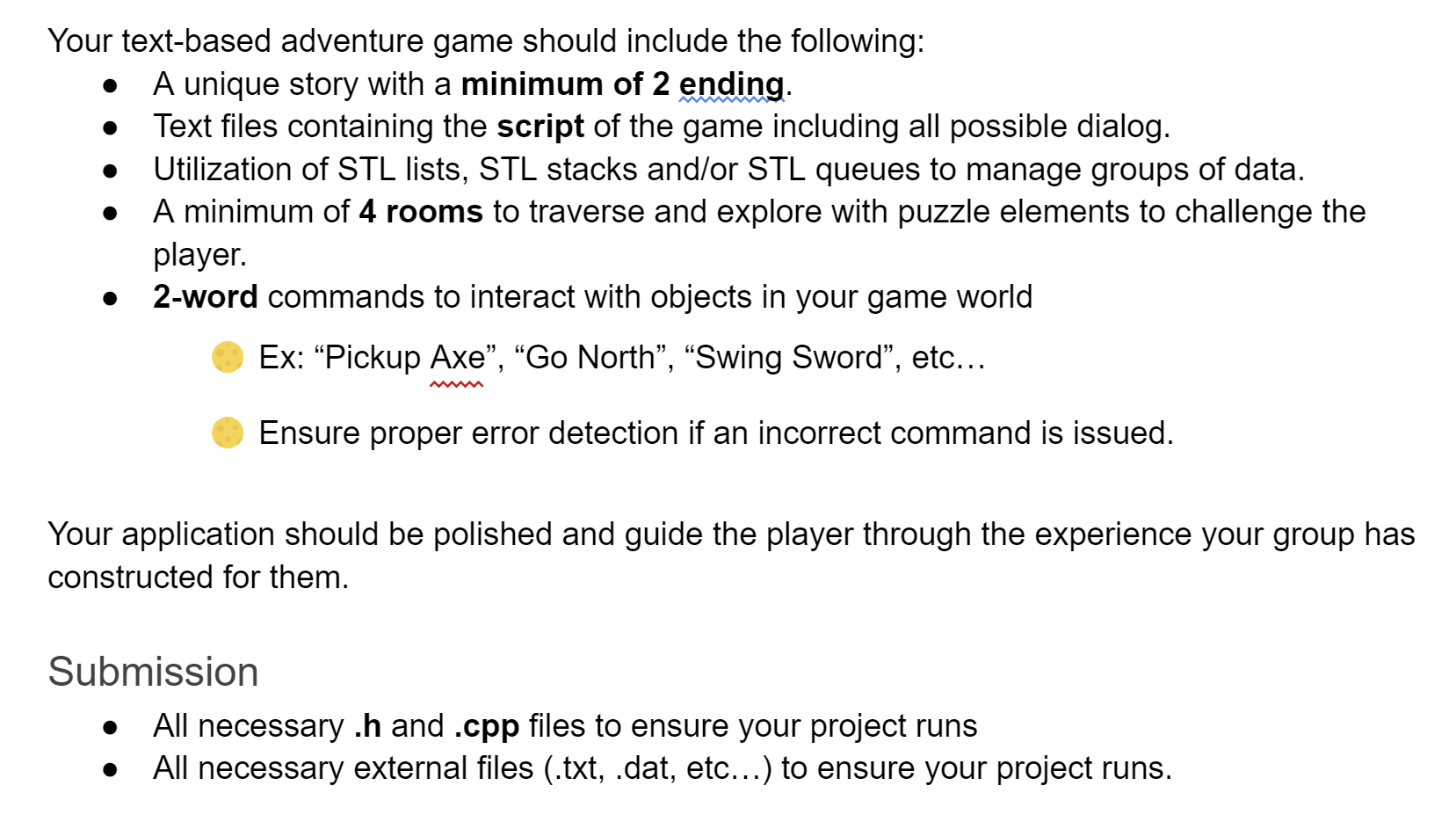 Solved Your Text Based Adventure Game Should Include The 