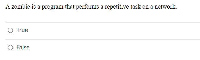 Solved A zombie is a program that performs a repetitive task | Chegg.com