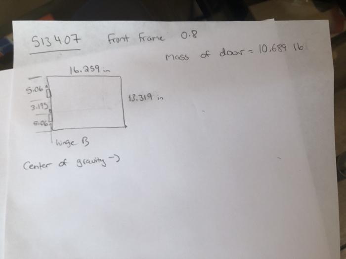 Solved statics. what is the force of the hinge b of the door | Chegg.com
