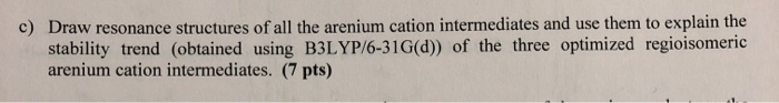 Solved c) Draw resonance structures of all the arenium | Chegg.com