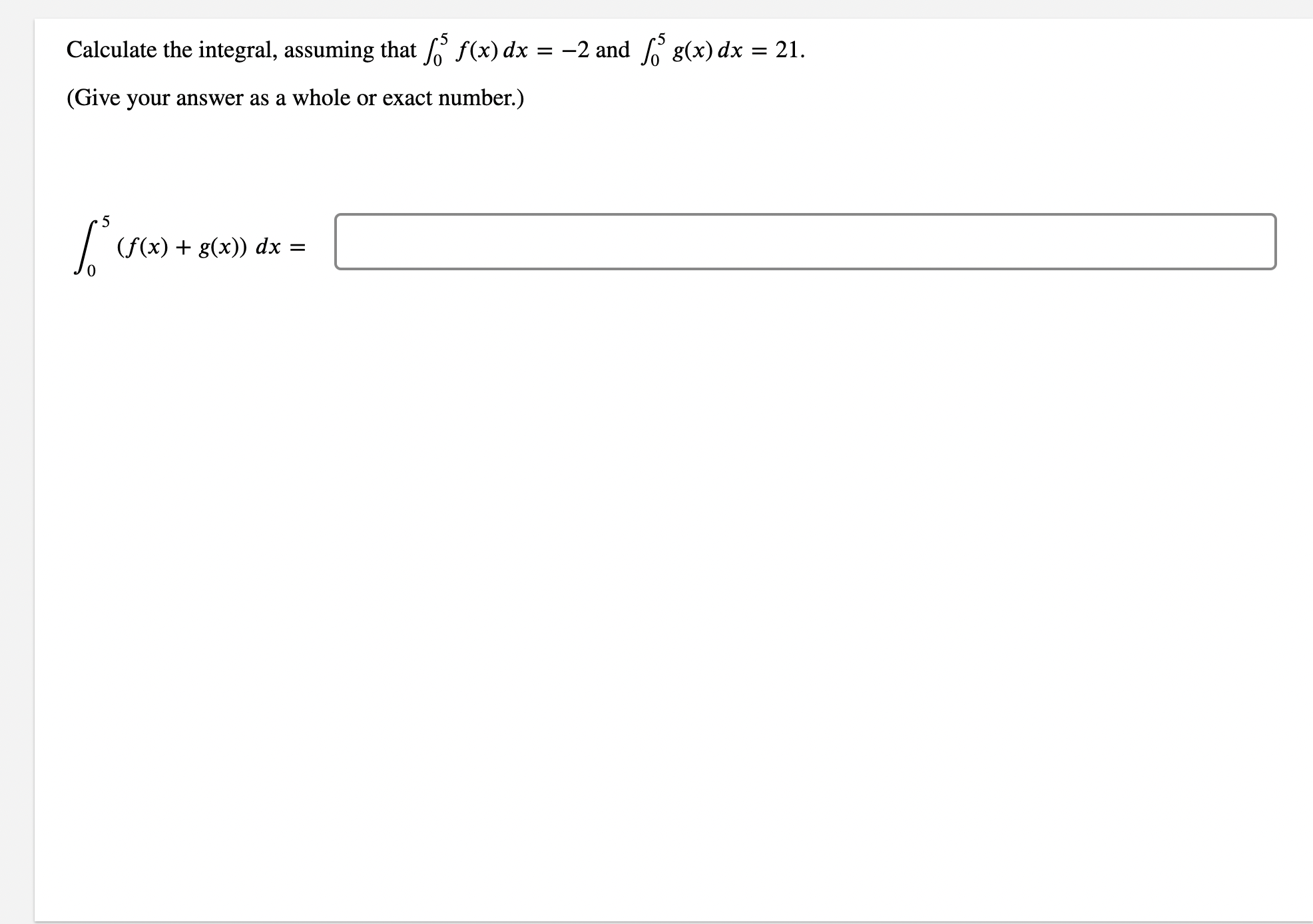 Solved Calculate the integral, assuming that ∫05f(x)dx=-2 | Chegg.com