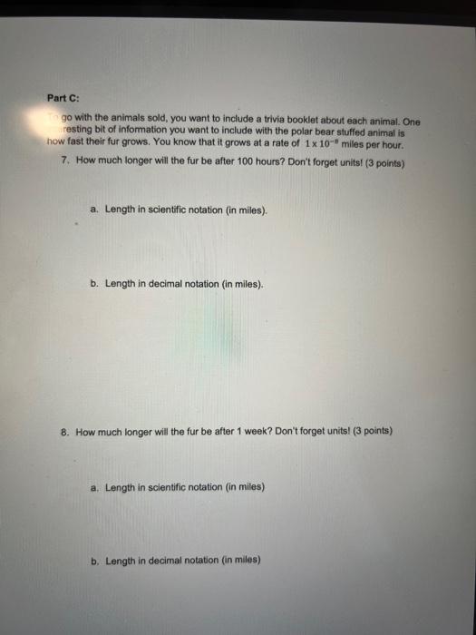 Solved a. Length in scientific notation (in miles). b. | Chegg.com