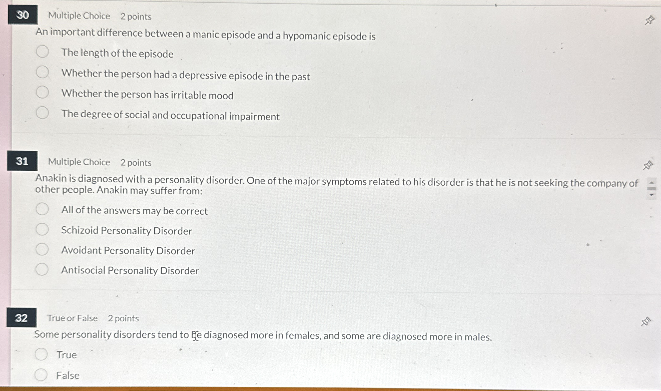 Solved 30Multiple Choice2 ﻿pointsAn important difference | Chegg.com
