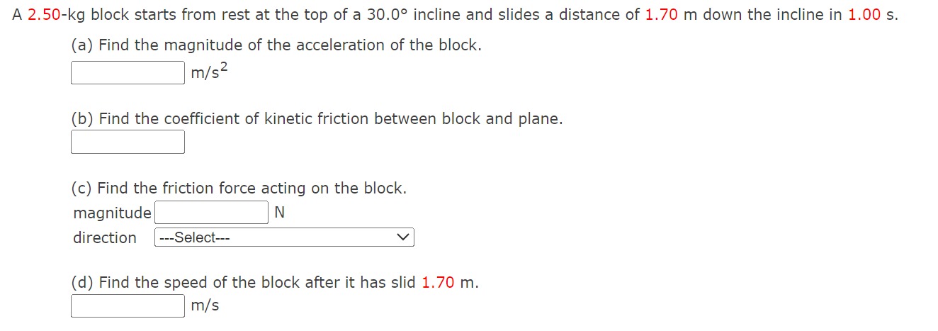 Solved A 2.50-kg ﻿block starts from rest at the top of a | Chegg.com