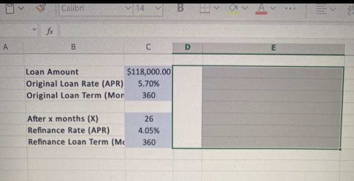Mortgage and Refinance Excel Project Use Excel work | Chegg.com