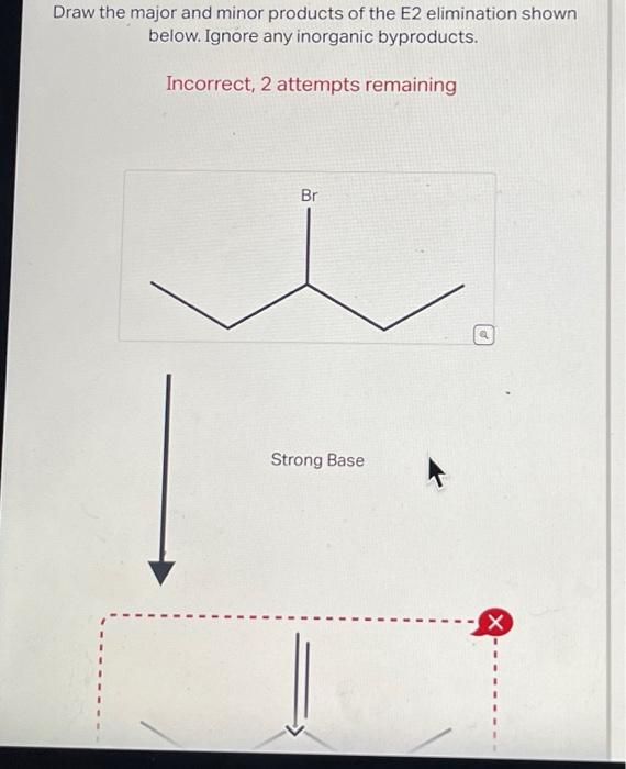 Solved Draw the major and minor products of the E2 | Chegg.com