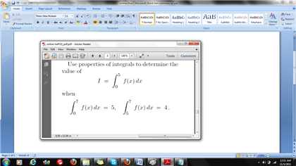 Solved Use properties of integrals to determine the value of | Chegg.com