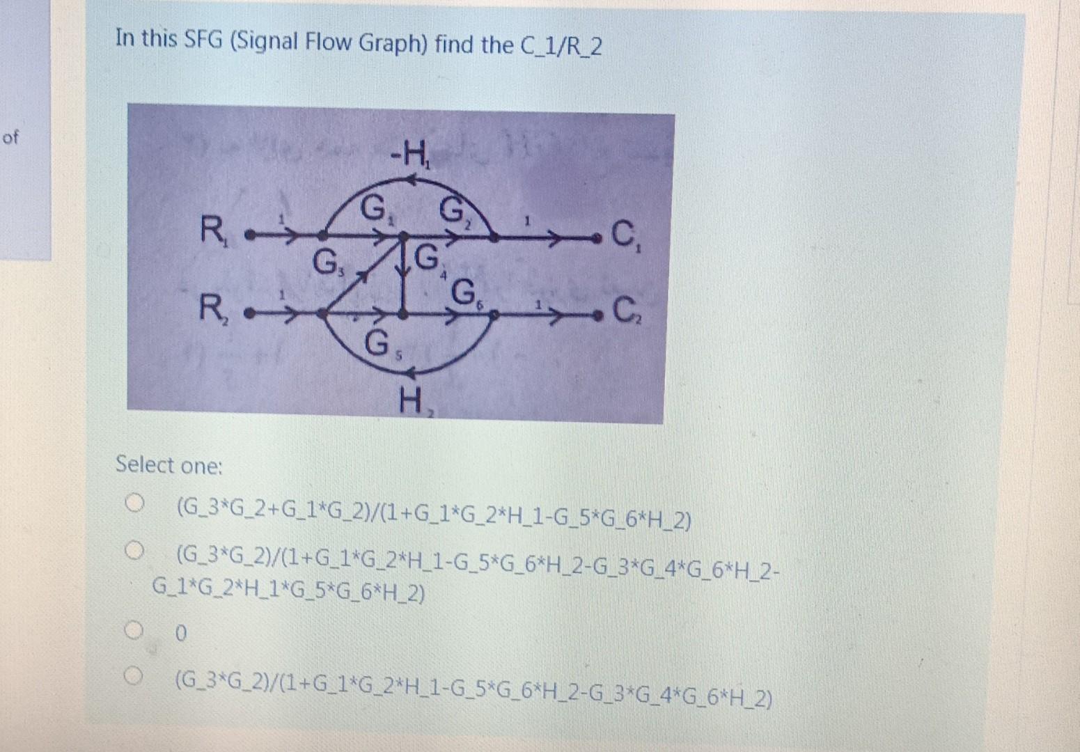 Solved In this SFG (Signal Flow Graph) find the C_1/R_2 | Chegg.com