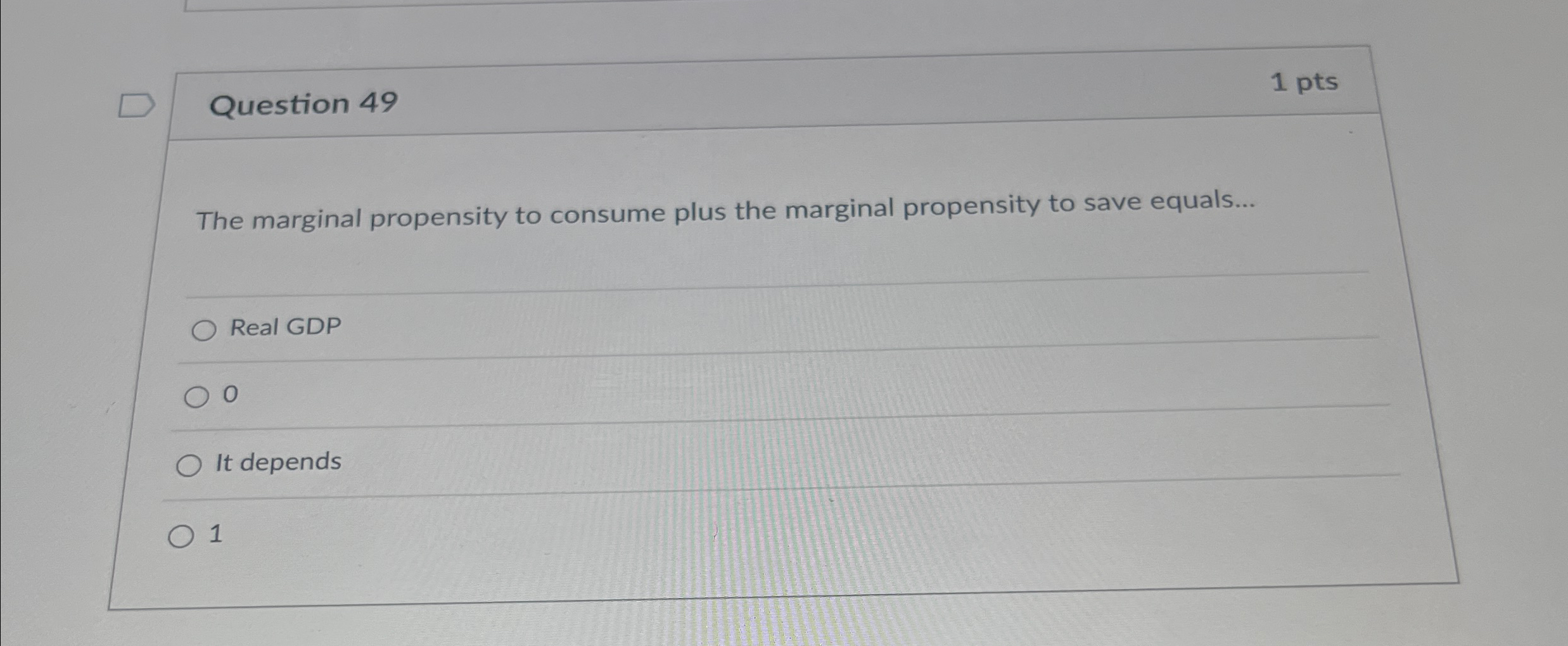 Solved Question 491 ﻿ptsThe marginal propensity to consume | Chegg.com