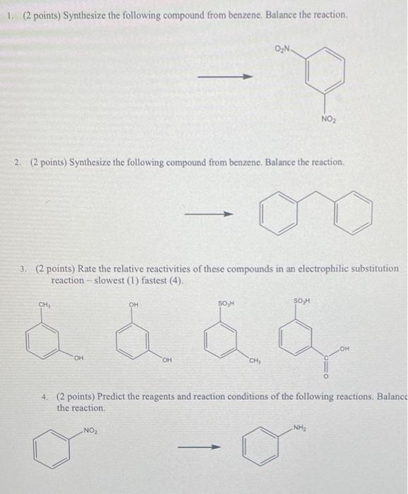 Solved 1. (2 points) Synthesize the following compound from | Chegg.com Solved 1. (2 points) Synthesize the following compound from | Chegg.com