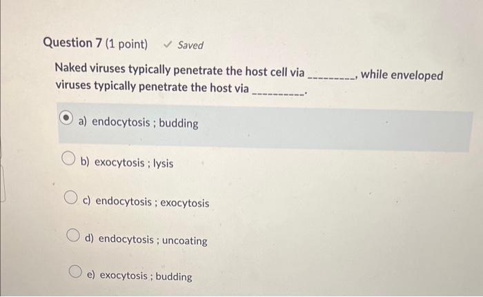 Solved viruses typically penetrate the host via a) | Chegg.com