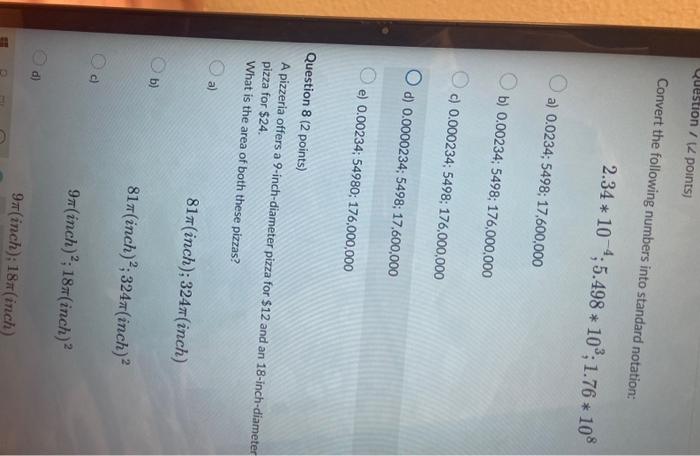 Solved Convert the following numbers into standard notation: | Chegg.com