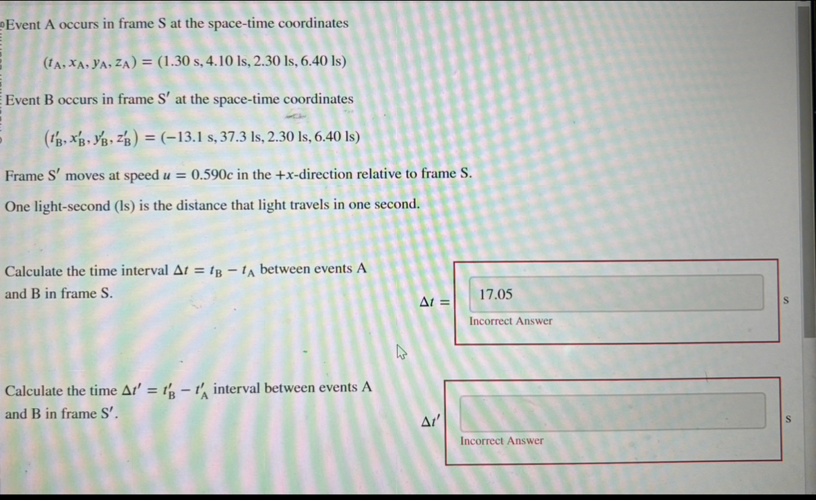 Solved Event A occurs in frame S ﻿at the space-time | Chegg.com