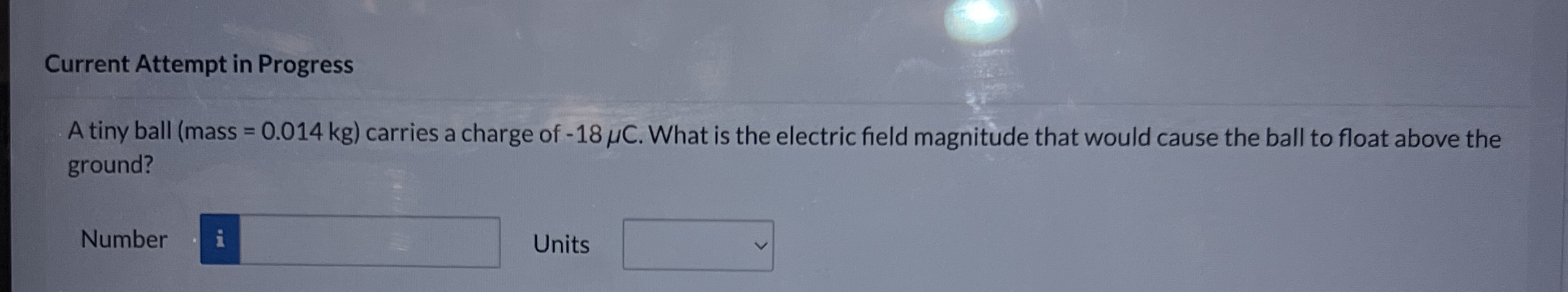 Solved Current Attempt in ProgressA tiny ball (mass | Chegg.com