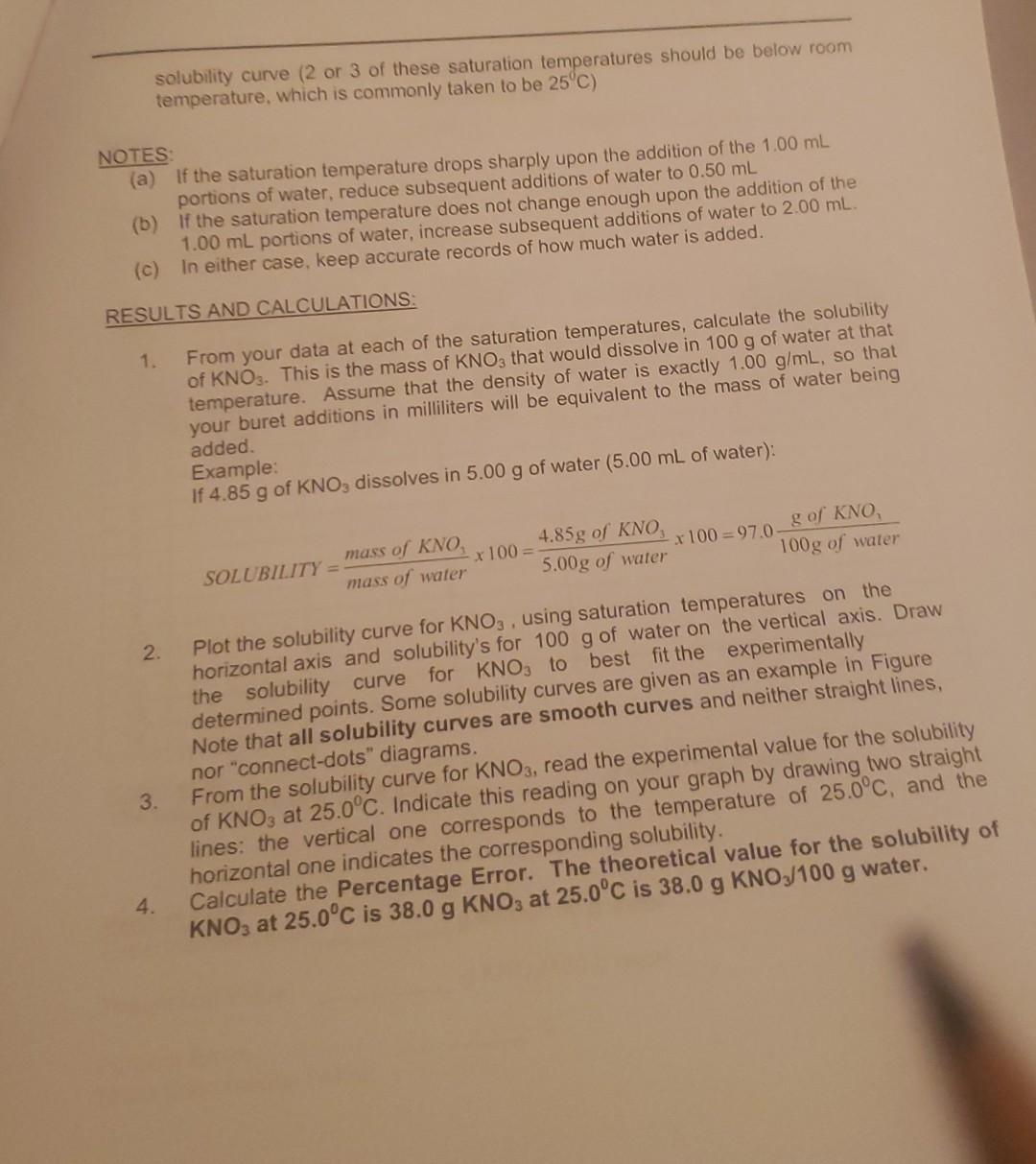 EXPERIMENT. The Effect of Temperature on Solubility | Chegg.com