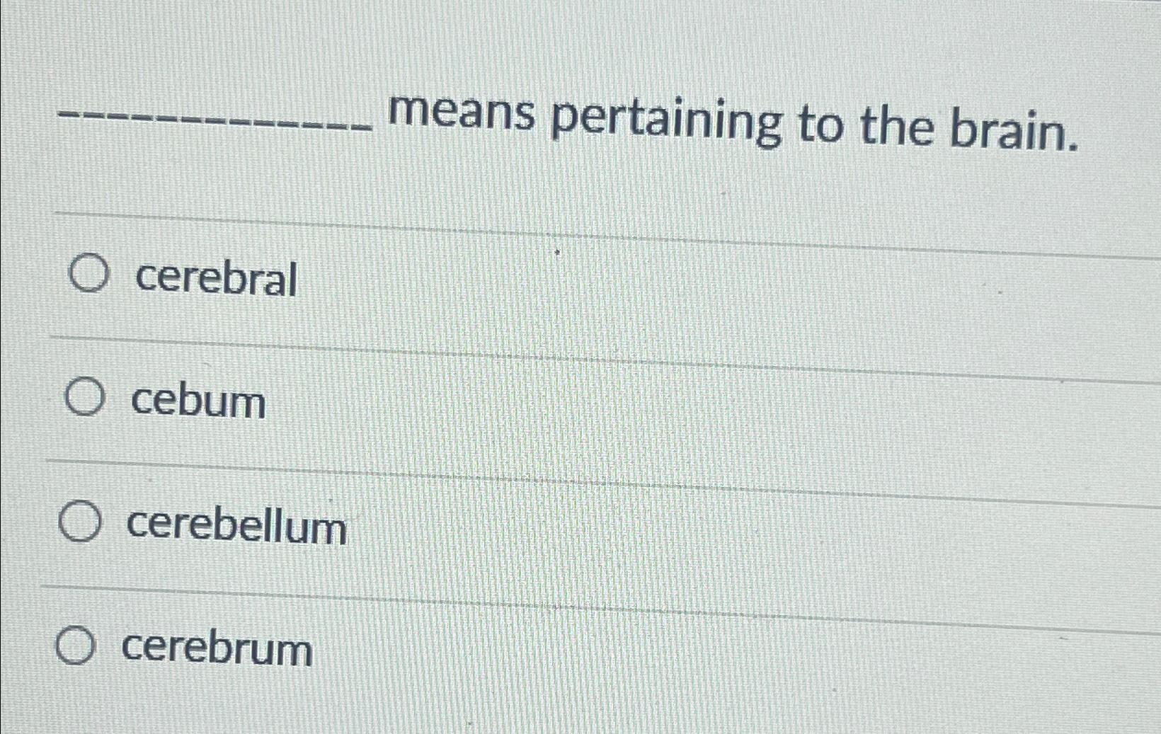 Solved means pertaining to the | Chegg.com