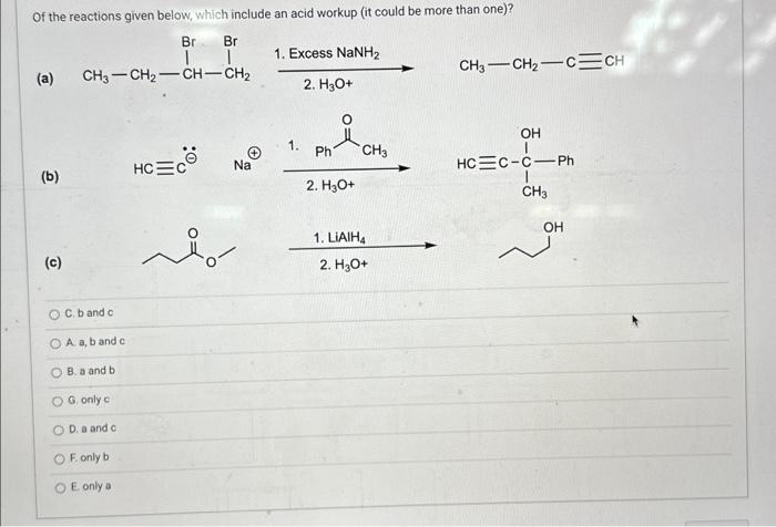 Solved Of the reactions given below, which include an acid | Chegg.com