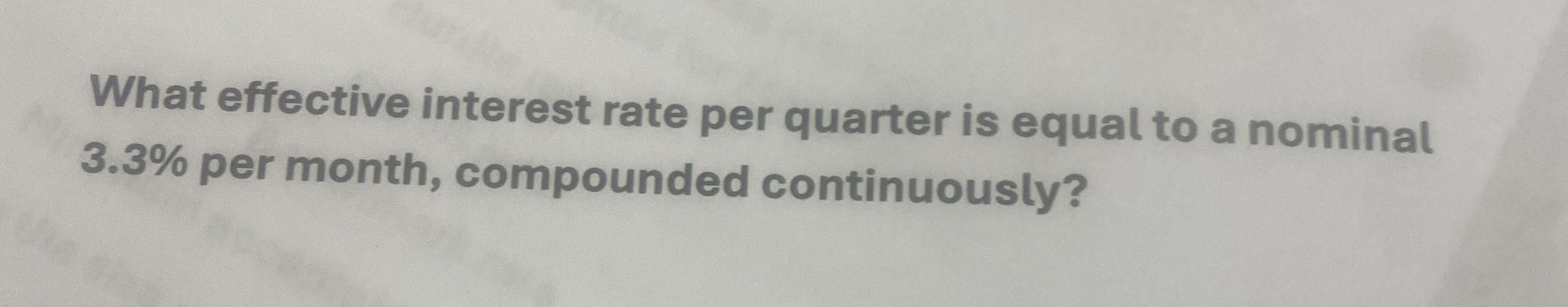 Solved What effective interest rate per quarter is equal to | Chegg.com