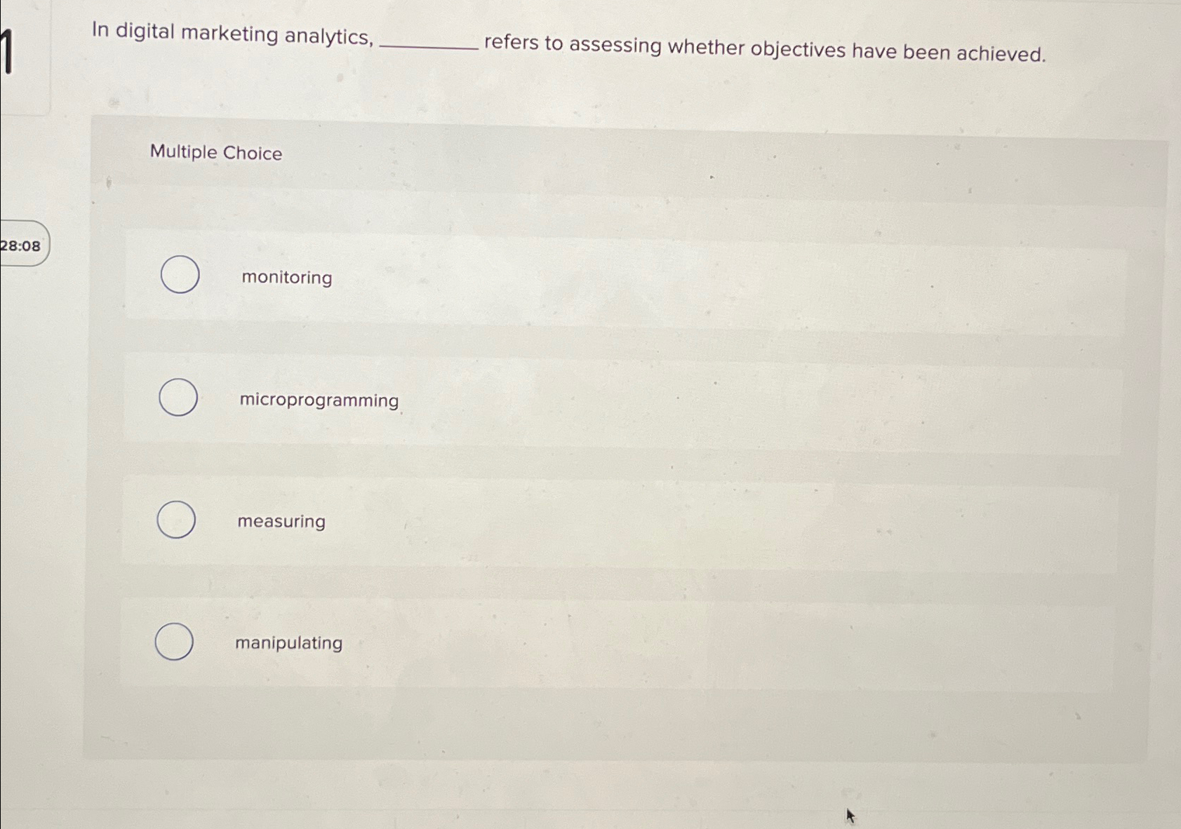 Solved In digital marketing analytics, refers to assessing | Chegg.com