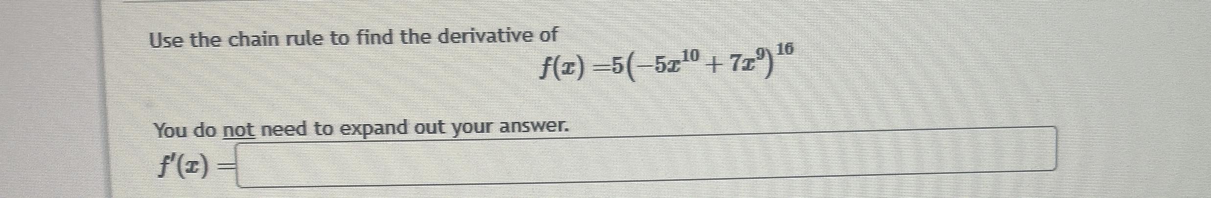 Solved Use the chain rule to find the derivative | Chegg.com