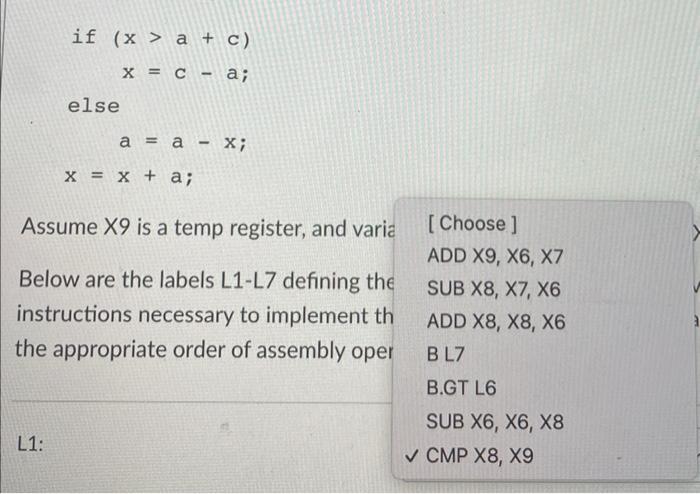 Solved given the C code above, how will you order the ARM | Chegg.com