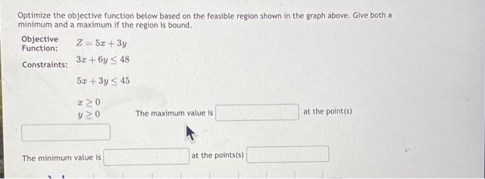 Solved Optimize the objective function below based on the | Chegg.com