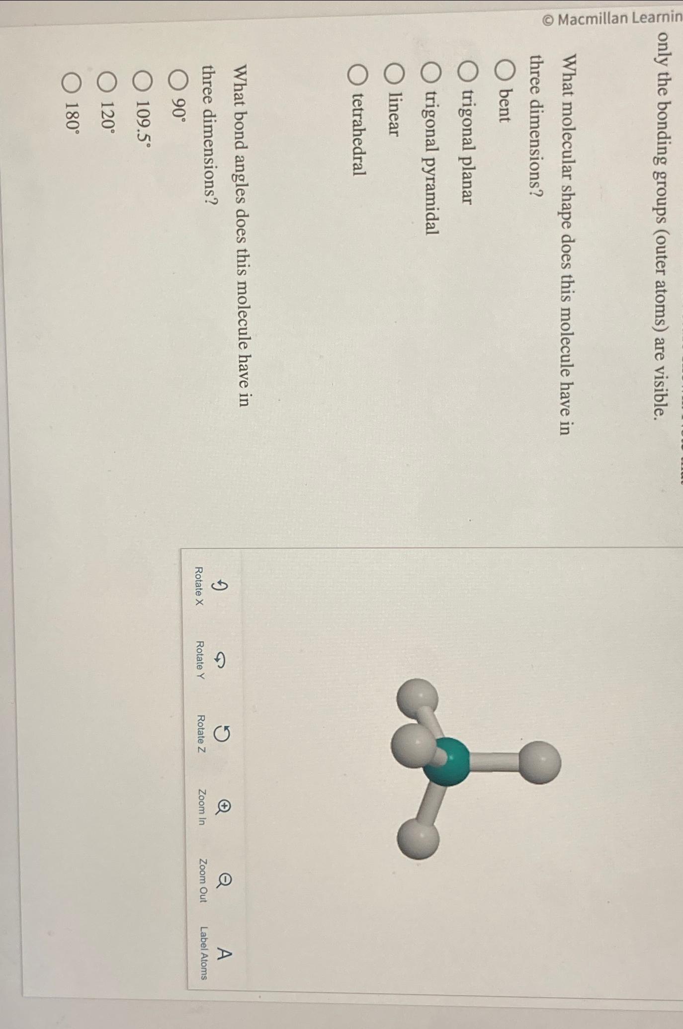 Solved E only the bonding groups (outer atoms) ﻿are | Chegg.com