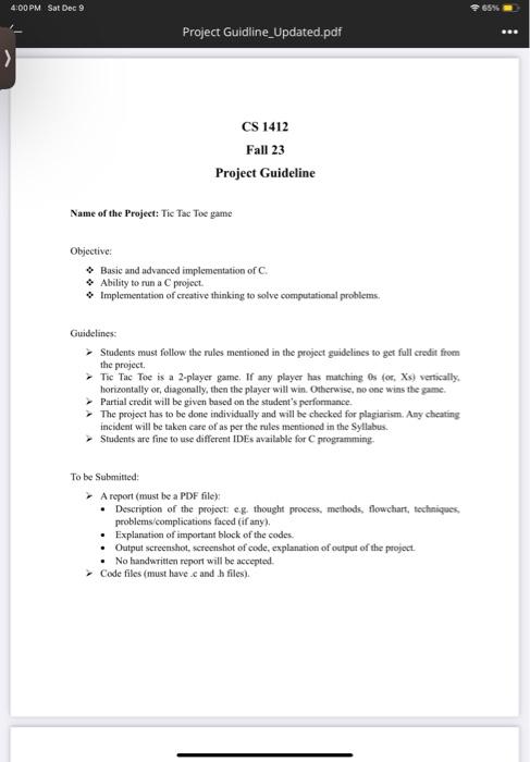 Objective: * Basic and advanced implementation of C. | Chegg.com