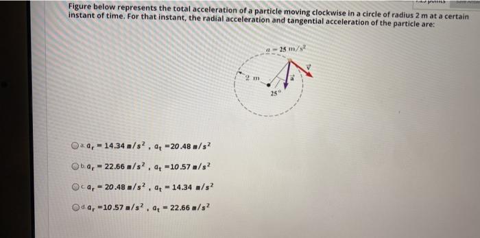 Solved * MIS Figure below represents the total acceleration | Chegg.com