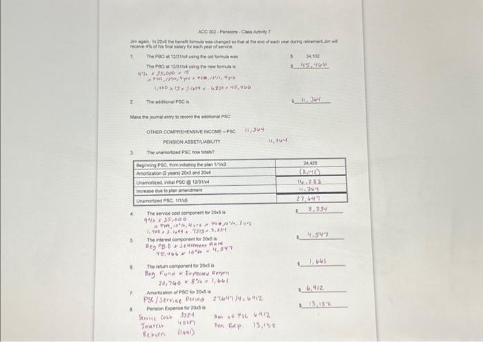 The PBO at 12a Whe uing fe ner formula is | Chegg.com