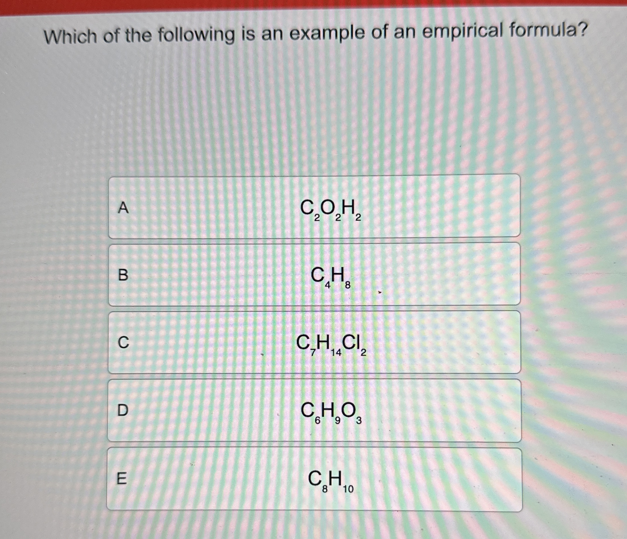 Solved Which of the following is an example of an empirical | Chegg.com