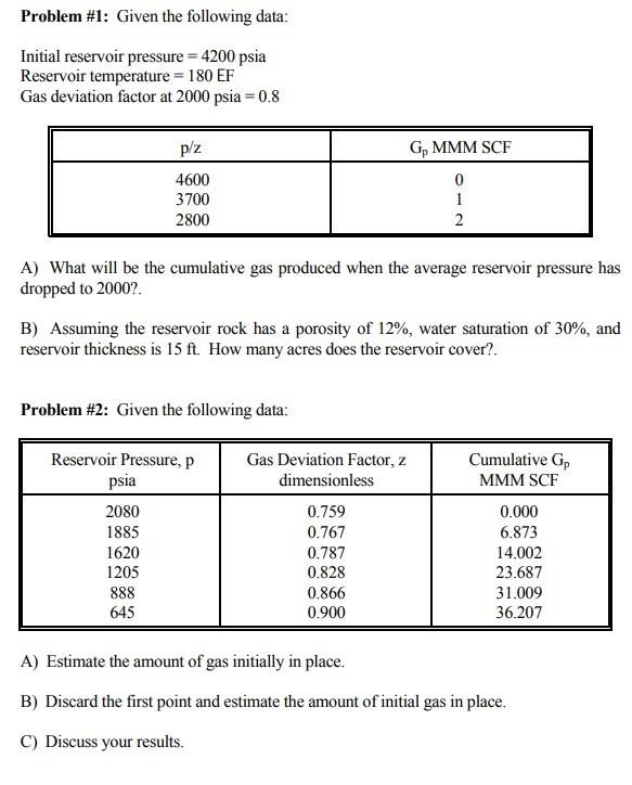 Solved Problem #1: Given the following data: Initial | Chegg.com