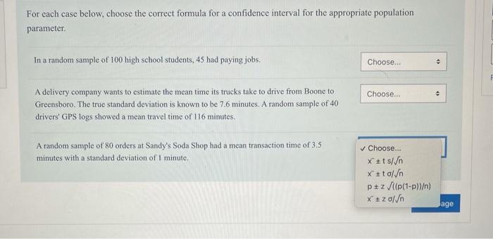 Solved For each case below, choose the correct formula for a | Chegg.com