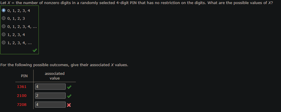 Solved Let x= ﻿the number of nonzero digits in a randomly | Chegg.com