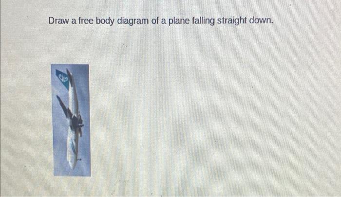 Solved Draw a free body diagram of a plane falling straight | Chegg.com