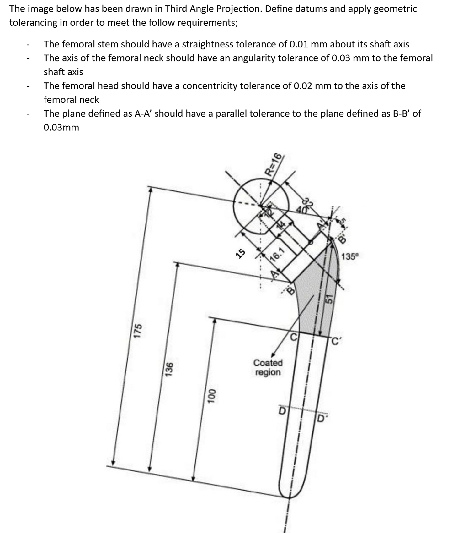 Solved The image below has been drawn in Third Angle | Chegg.com