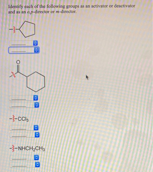 Solved Identify each of the following groups as an activator | Chegg.com