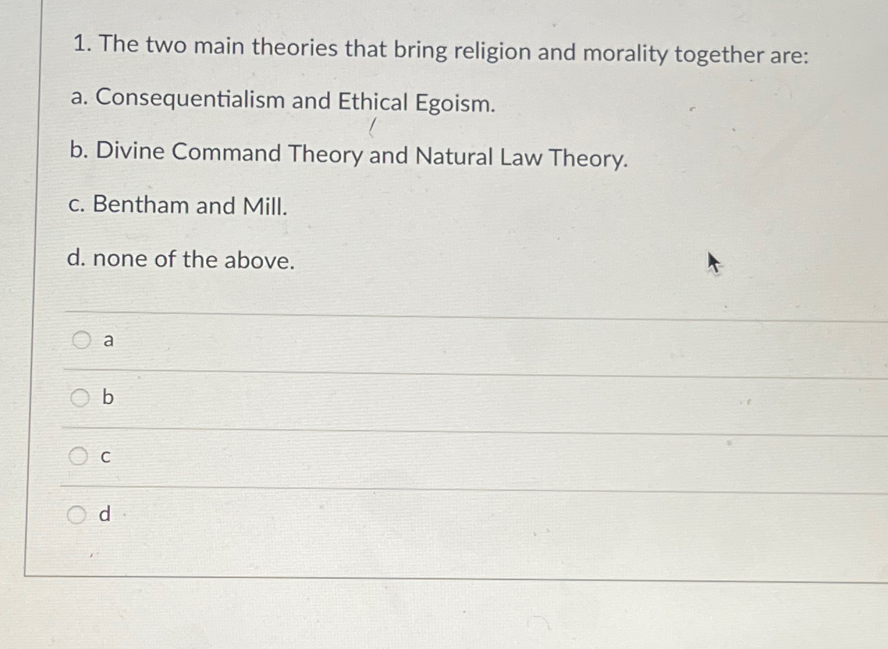 Solved The two main theories that bring religion and | Chegg.com