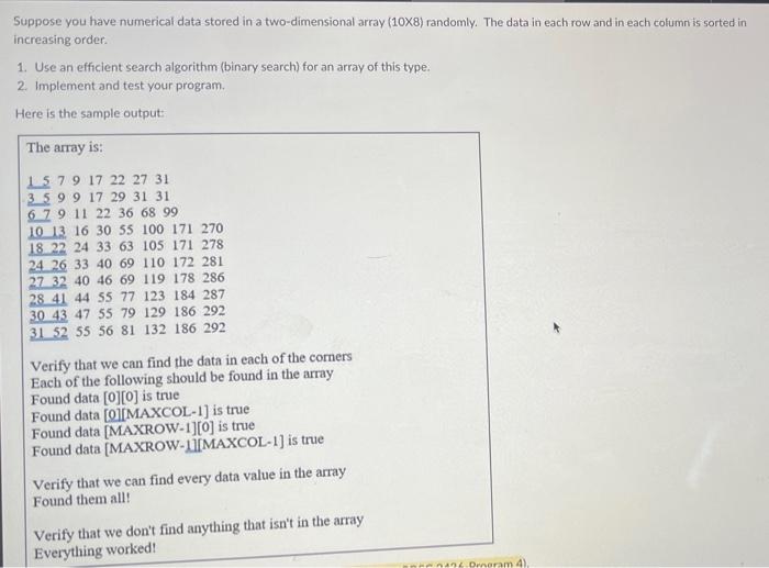 Solved Suppose you have numerical data stored in a | Chegg.com