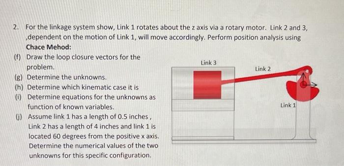 Solved 2. For the linkage system show, Link 1 rotates about | Chegg.com