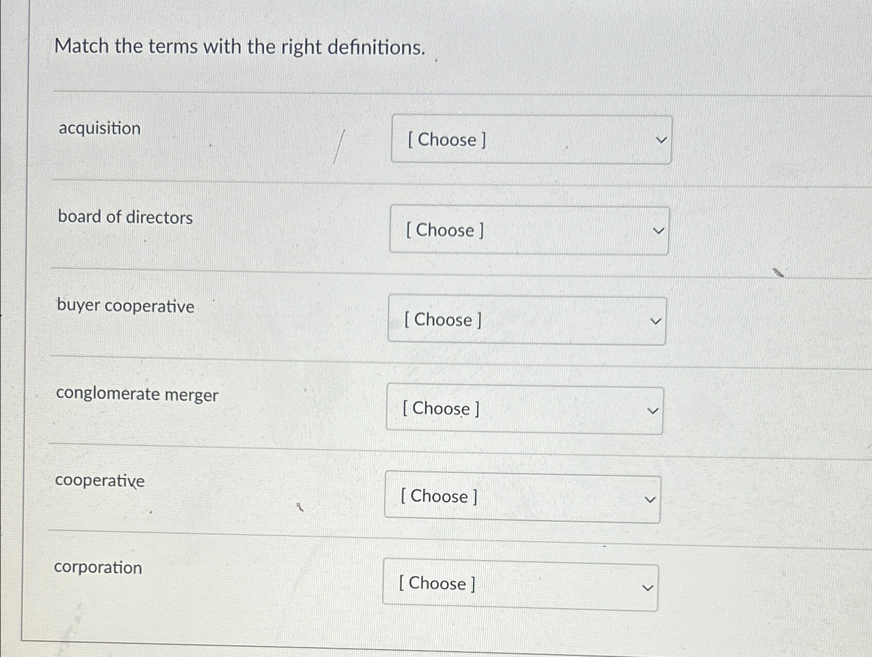 Solved Match the terms with the right | Chegg.com