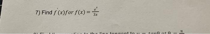 Solved f′(x) for f(x)=3xex | Chegg.com