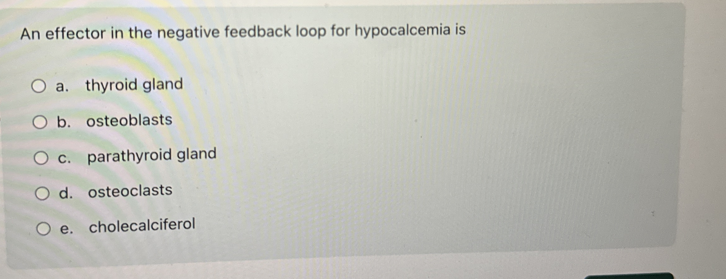 Solved An effector in the negative feedback loop for | Chegg.com