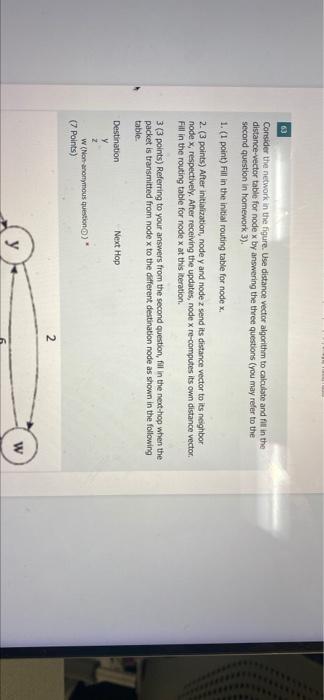 Solved 63 Consider the network in the figure. Use distance | Chegg.com