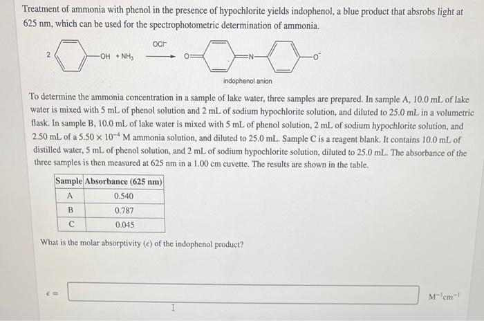 Solved Treatment of ammonia with phenol in the presence of | Chegg.com