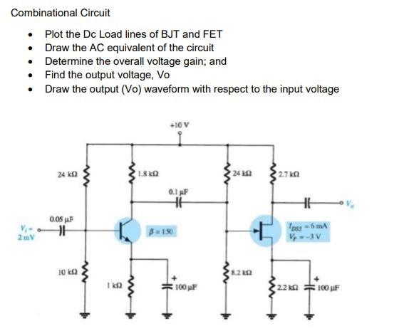 Solved Combinational Circuit • Plot the Dc Load lines of BJT | Chegg.com