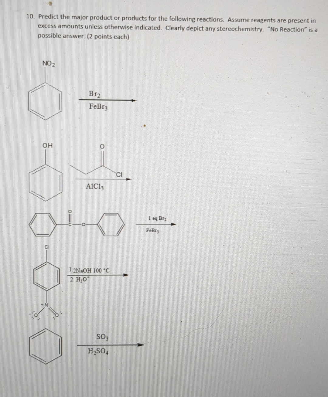 Solved Predict the major product or products for the | Chegg.com