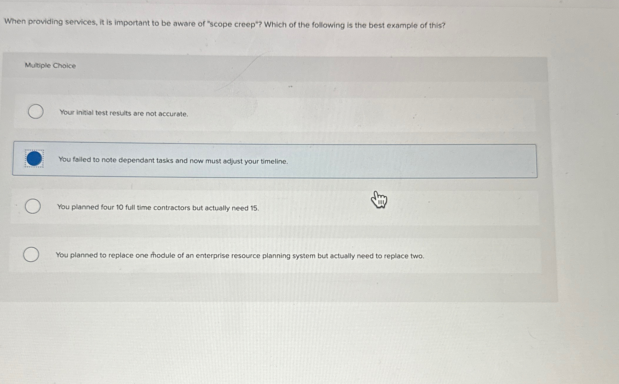Solved When providing services, it is important to be aware | Chegg.com